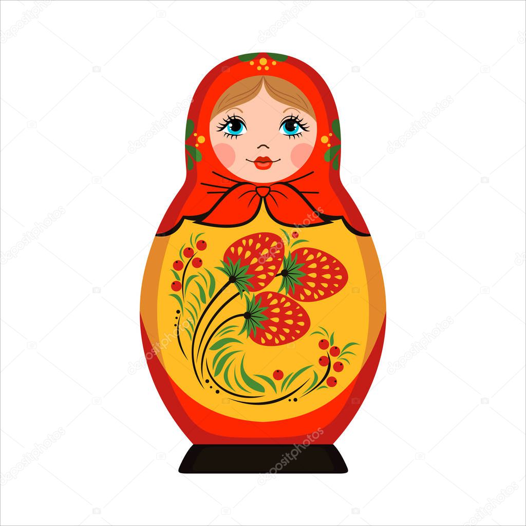Muñeca rusa Vector Matrioshka icono en estilo plano aislado sobre fondo ...