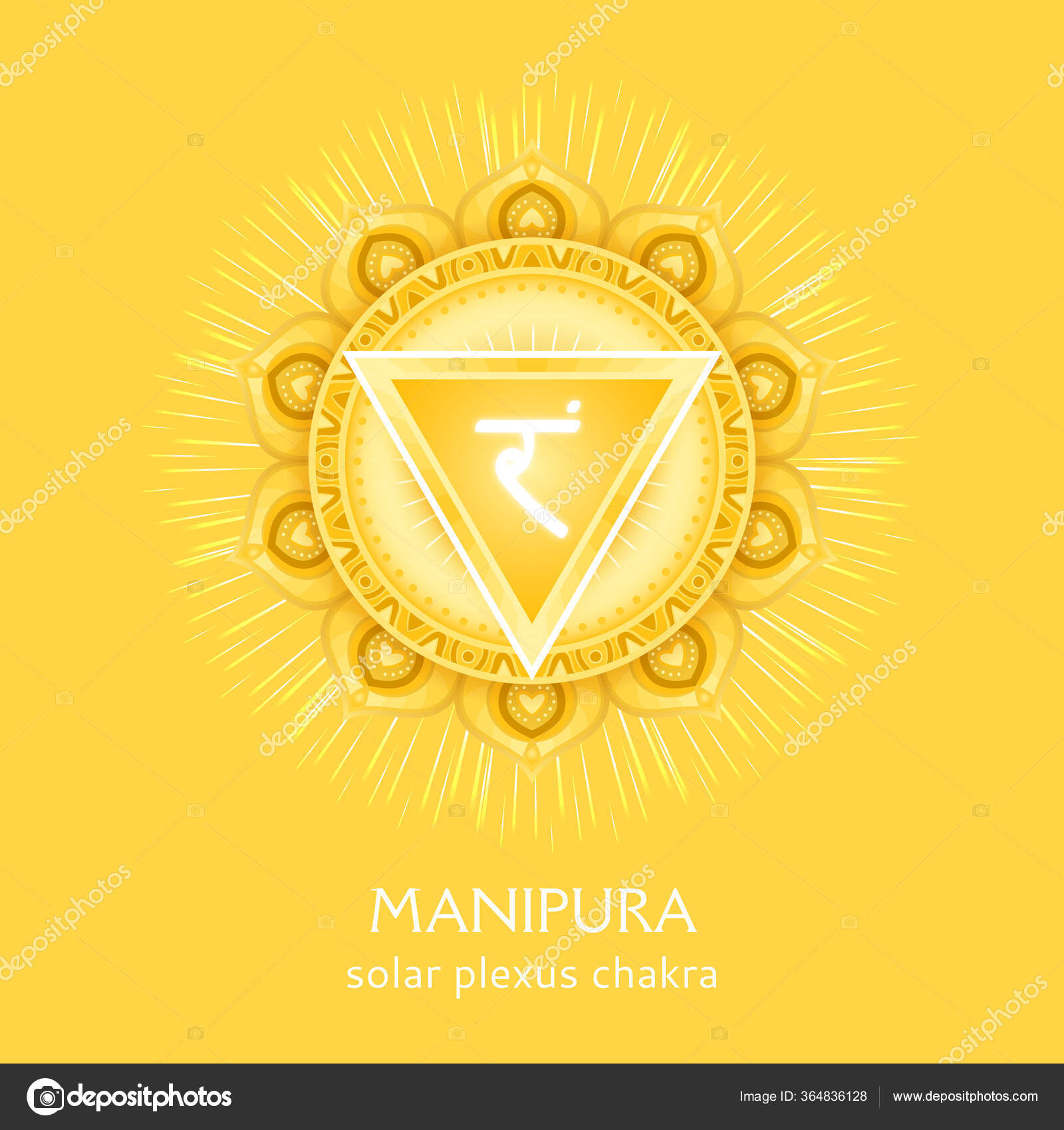 Manipura Solar Plexus Chakra Symbol Colorful Mandala Vector ...