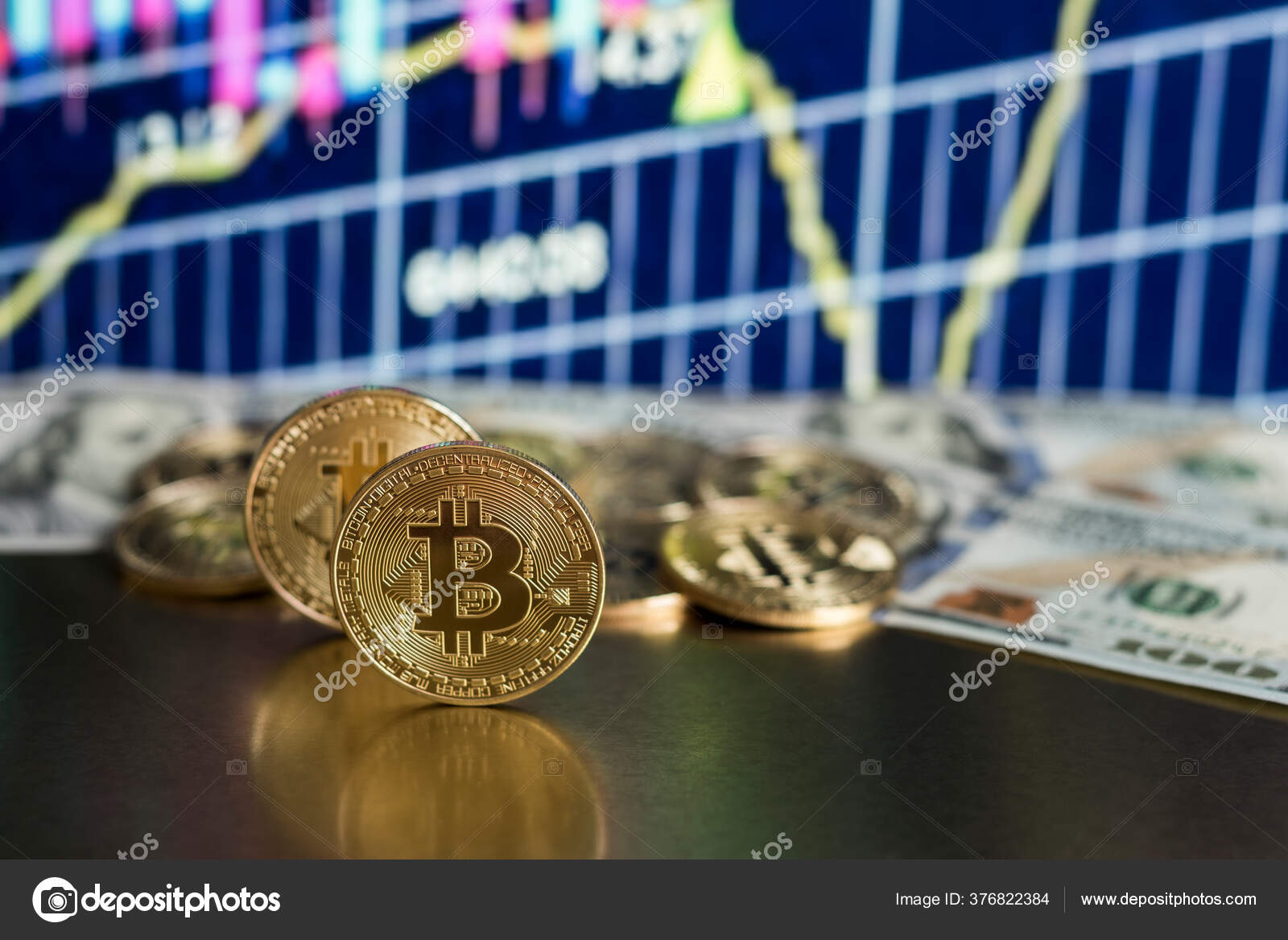 Bitcoin Chart Background New Virtual Cryptocurrency Concept – Stock ...