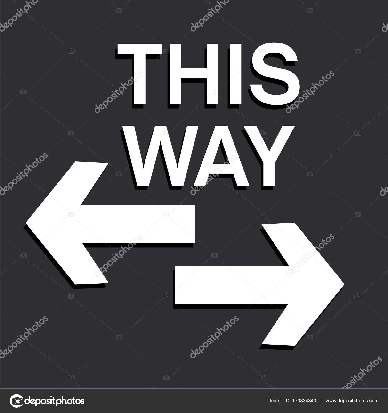 This way arrow right left typography Stock Vector Image by ©Syquallo ...