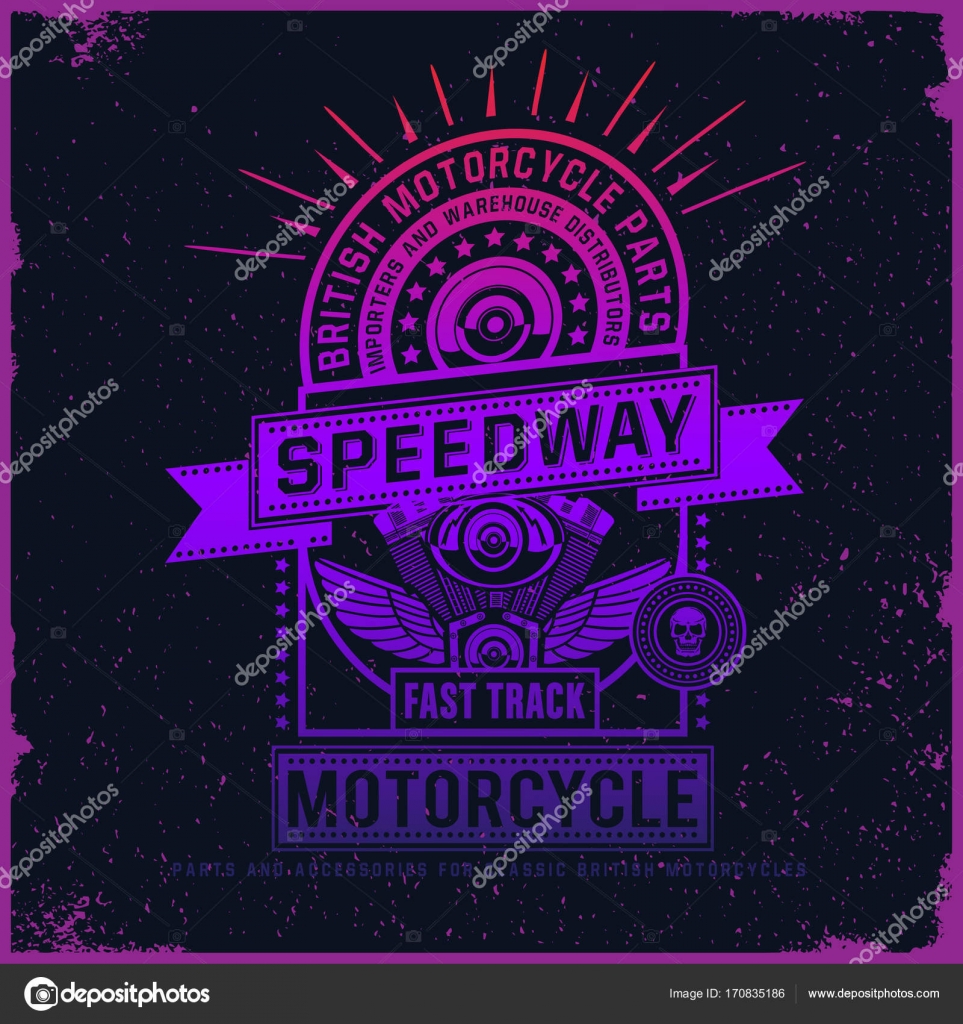 Gradient Vector Image Speed Racing Motorcycle Typography Gradient ...