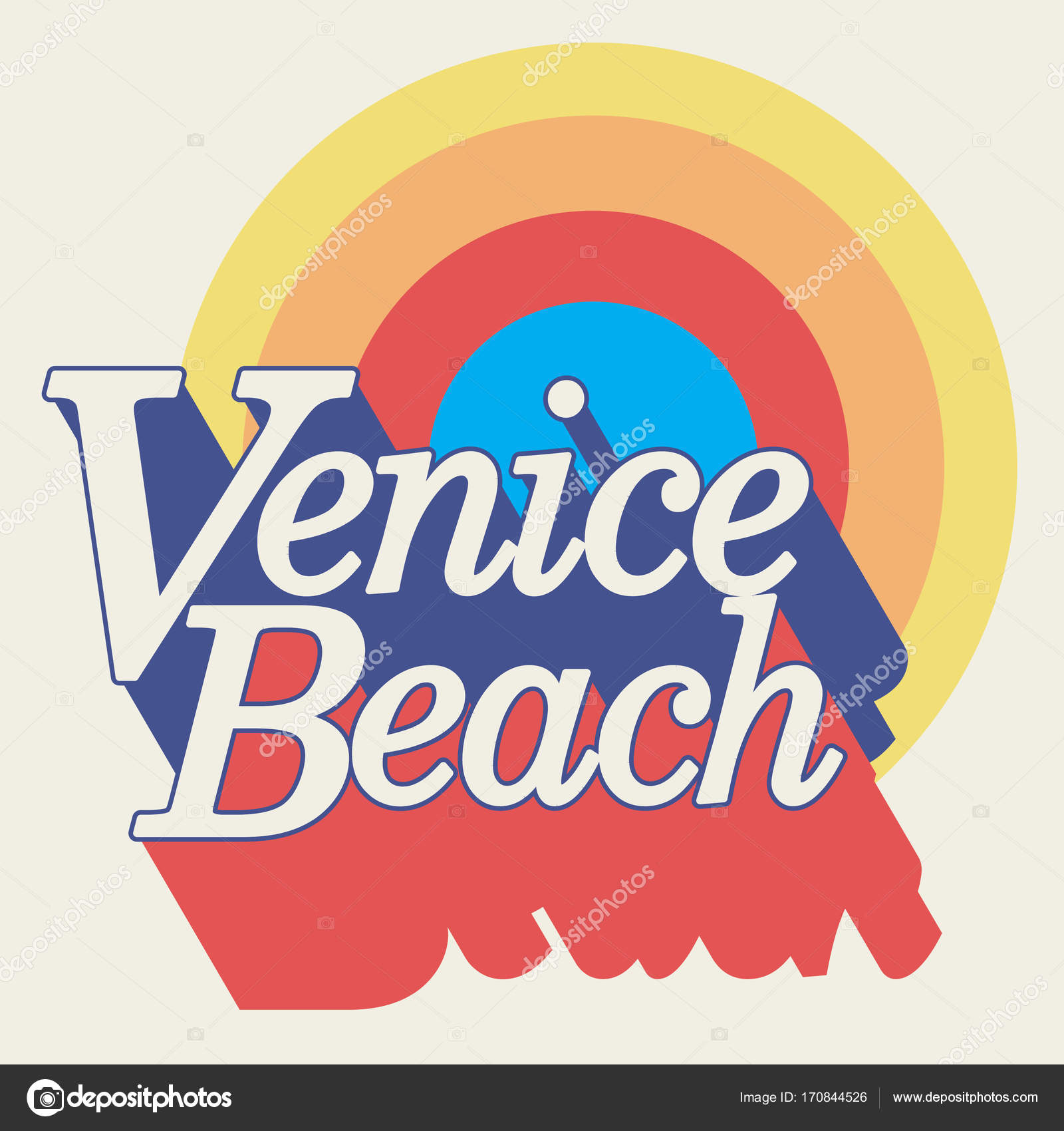 Venice Beach Typography Shirt Graphic Stock Vector Image by ©Syquallo ...
