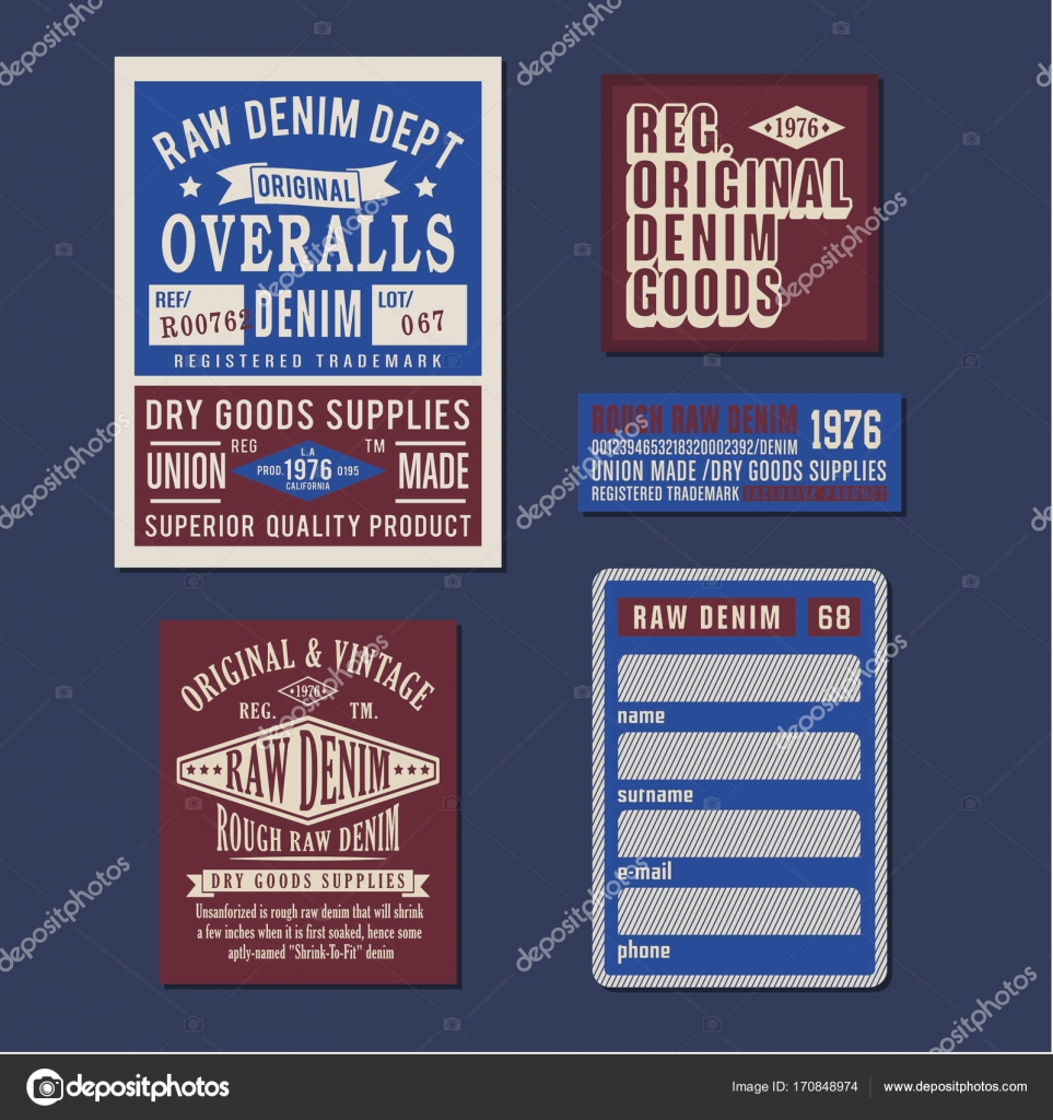 Labels of denim typography — Stock Vector © Syquallo #170848974