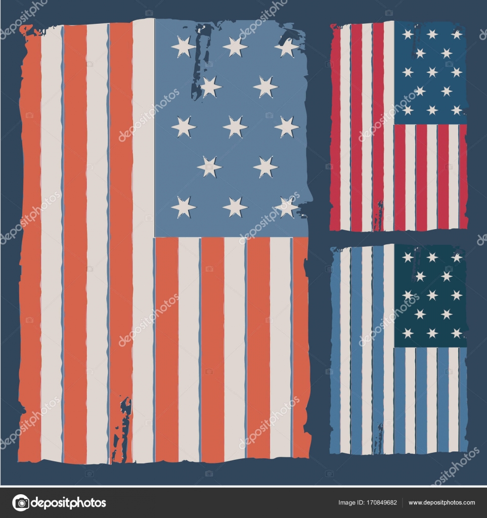 Vintage America Flag Illustration Shirt Graphic Stock Vector by ...