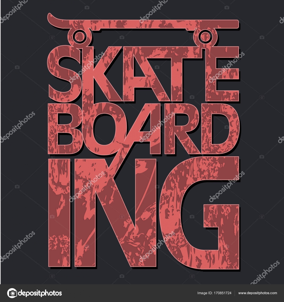 Skate Board Typography Shirt Graphic Sport Stock Vector Image by ...