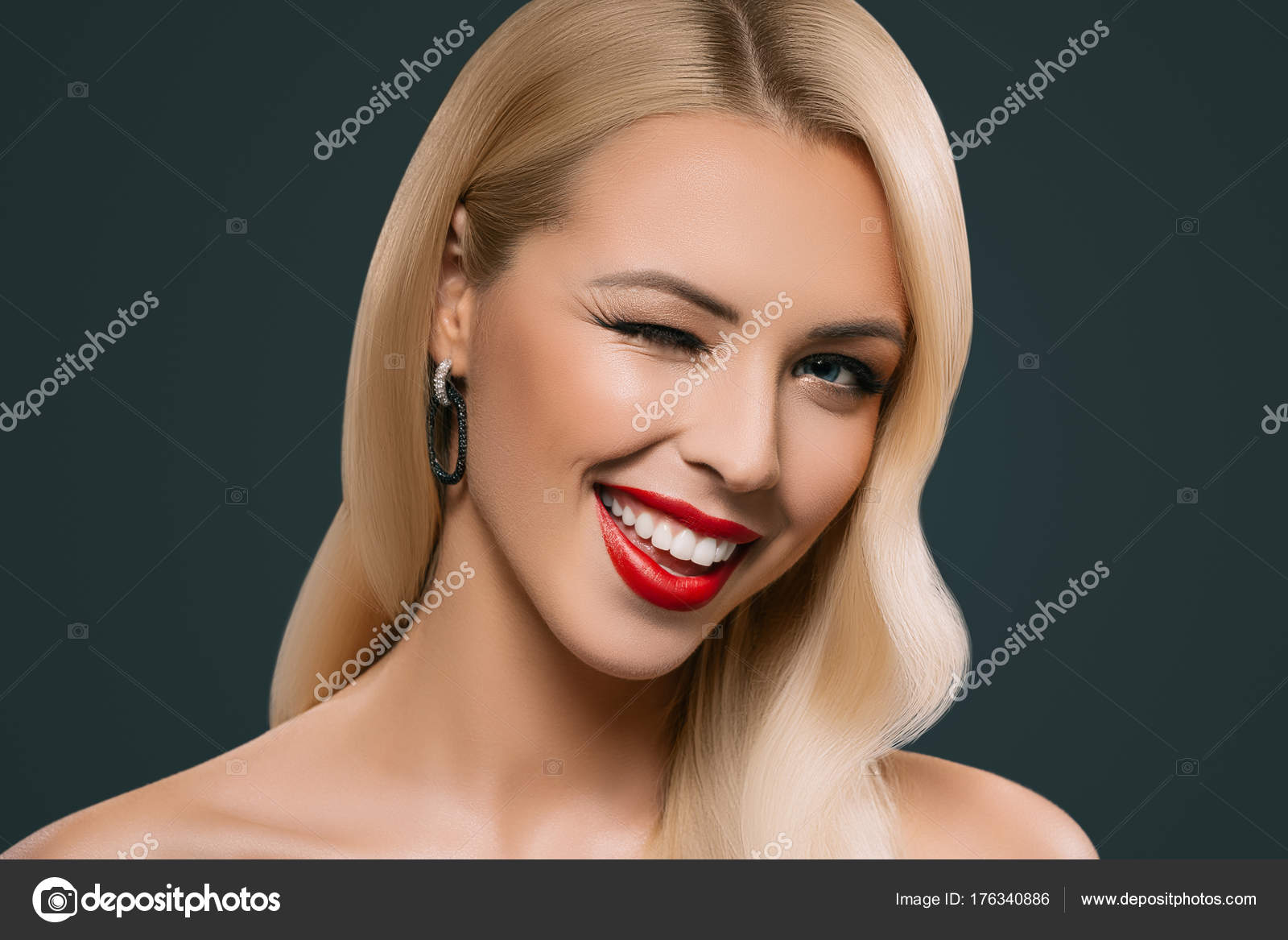 Beautiful winking woman ⬇ Stock Photo, Image by © VaDrobotBO #176340886 Beautiful winking woman ⬇ Stock Photo, Image by © VaDrobotBO #176340886