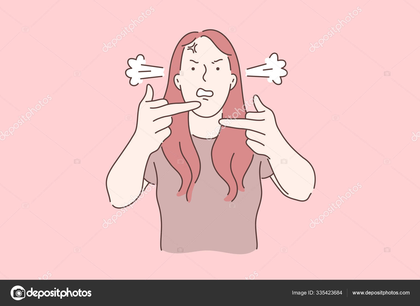 Angry, irritated, stressed girl concept Stock Vector by ©little_prince ...