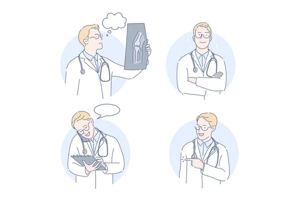 738 ilustraciones de stock de Doctor pensando | Depositphotos