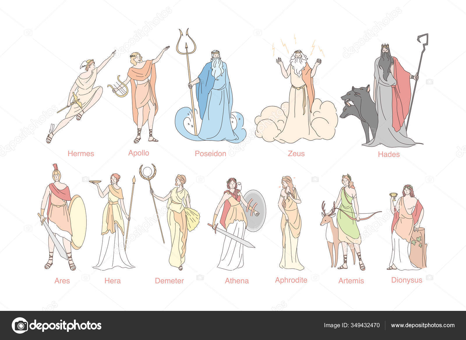 Greek Gods Clip Art Collection, Greek Mythology Clipart,, 40% OFF