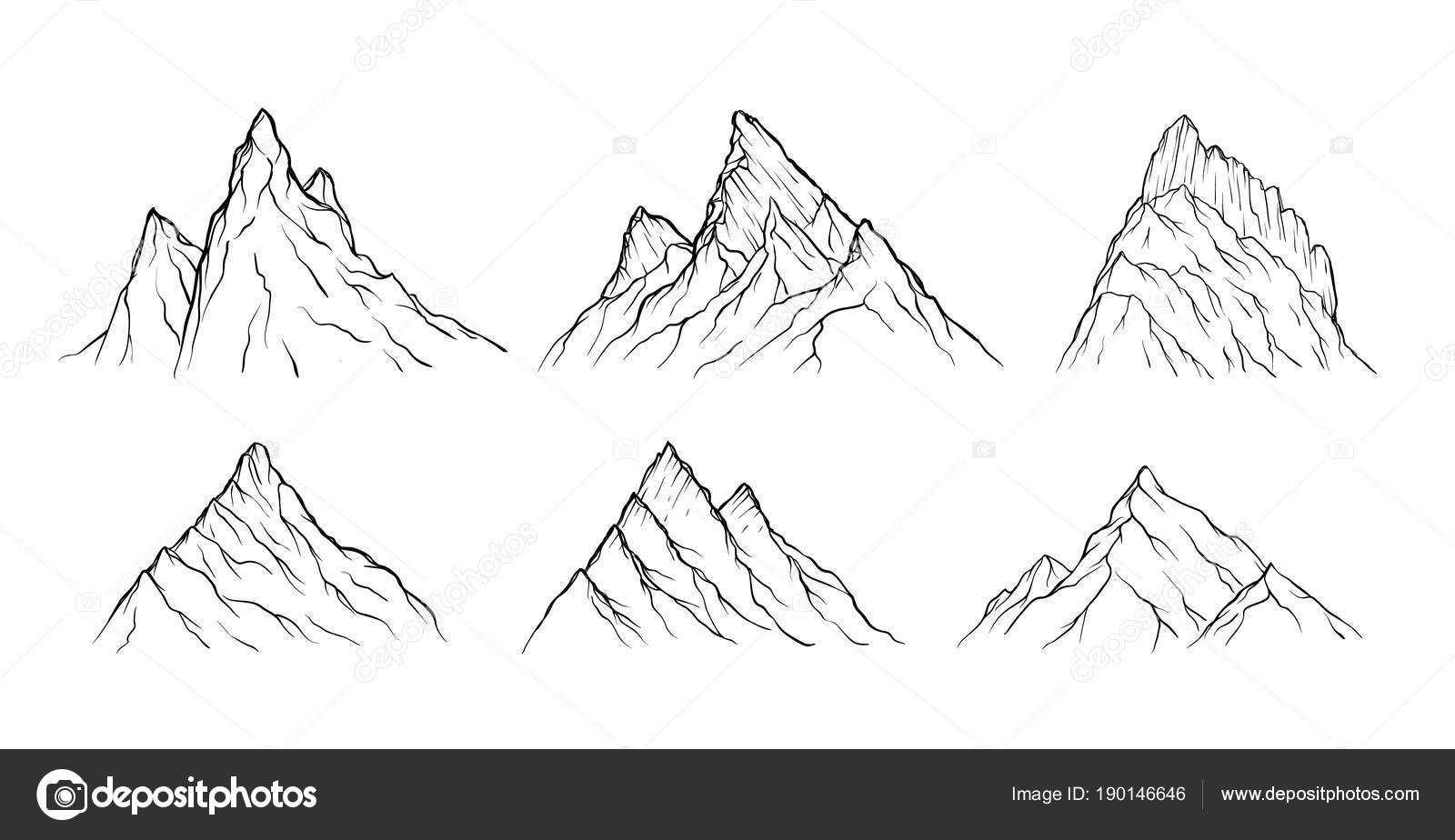 Hand Drawn Mountains Stock Vector Image by ©zayatsandzayats #190146646