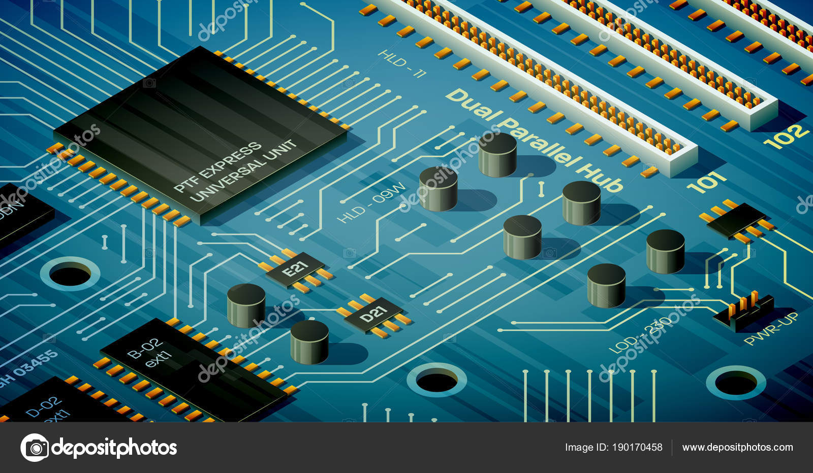 Isometric Motherboard Illustration Stock Vector Image by ...
