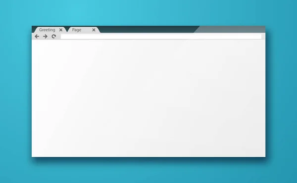 Open Internet browser window in a flat style. Design a simple blank web page. Template Browser ...