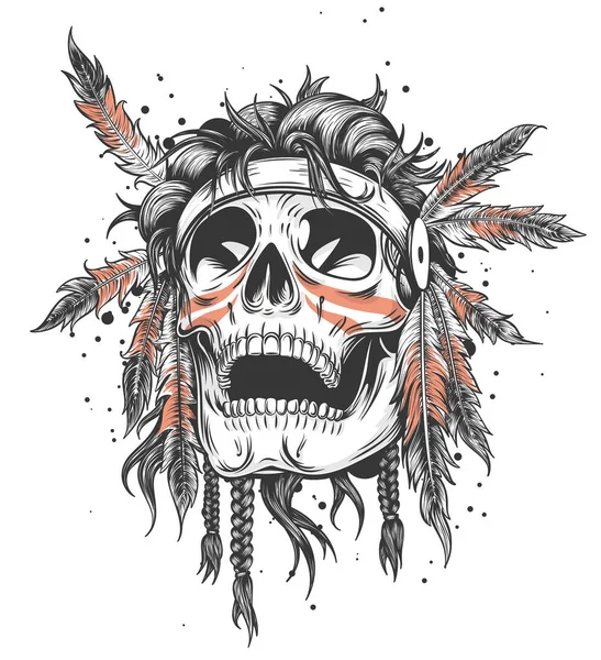 Calavera apache Imágenes Vectoriales, Gráfico Vectorial de Calavera ...