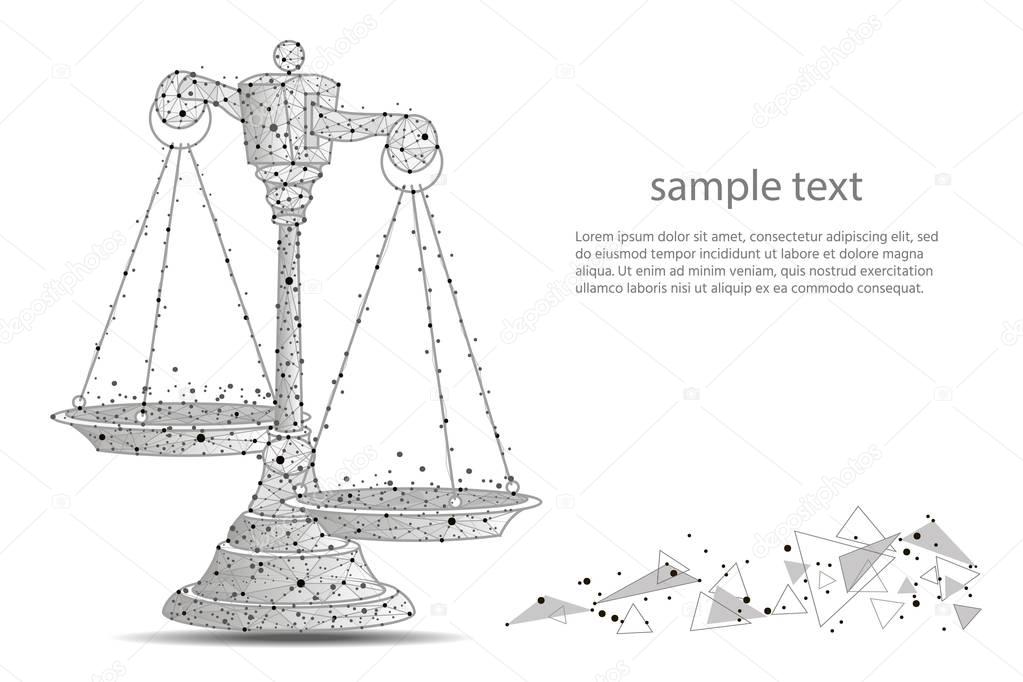 Escalas de justicia. Diseño abstracto de escalas, en forma de líneas y ...