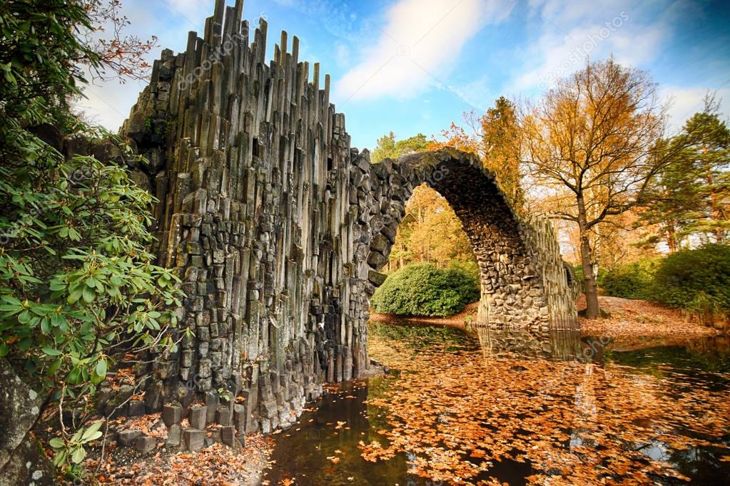 Rakotz Bridge (Rakotzbrucke, Devil's Bridge) in Kromlau, Saxony — Stock ...