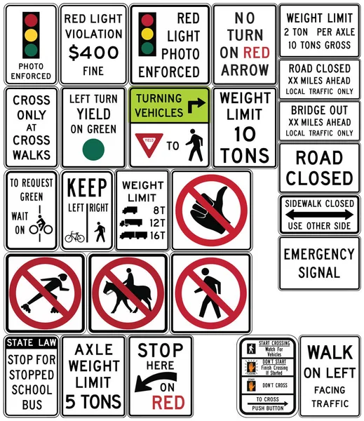 Road signs in the United States. R3 Series: Lane Usage and Turns Stock ...