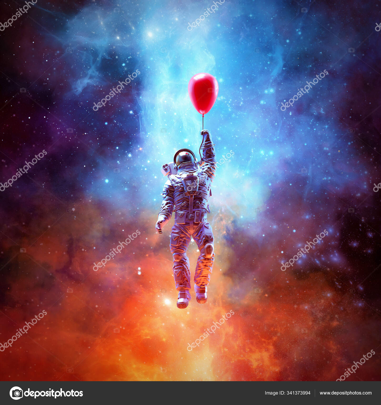 Astronaut Floating In Space Art
