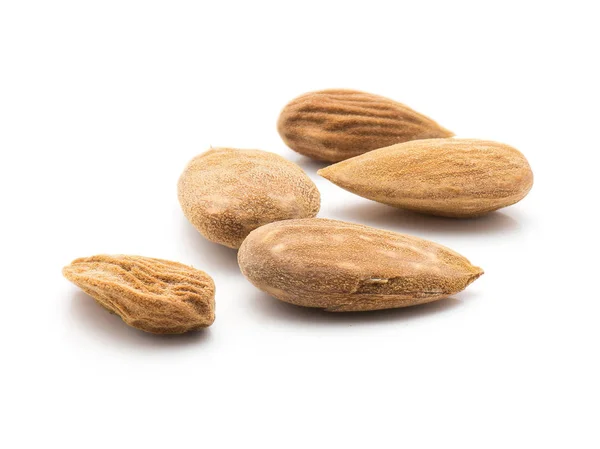 Unshelled Almonds Top View Isolated White Background Lot Whol — Stock ...