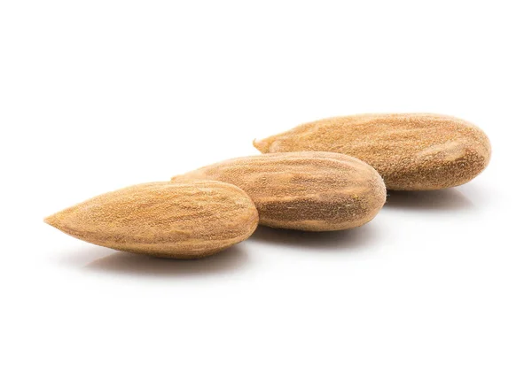 Unshelled Almonds Top View Isolated White Background Lot Whol — Stock ...