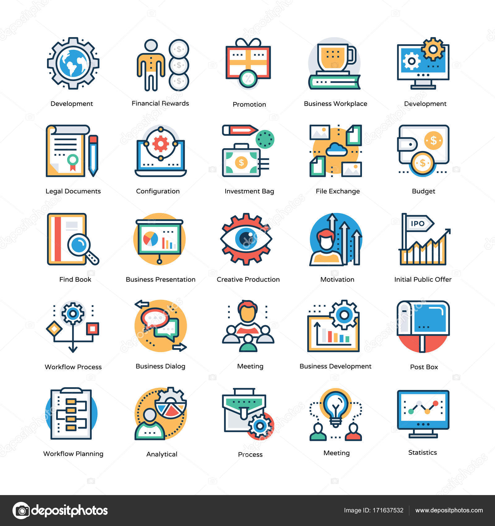 Management Icons Set Stock Vector by ©prosymbols 171637532