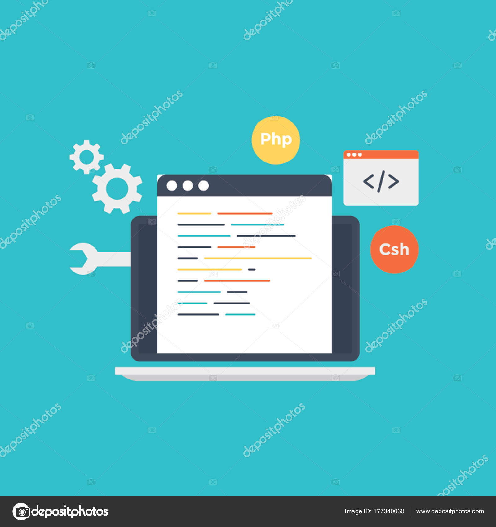 Laptop Source Code Page Apps Surrounding Representing Software ...