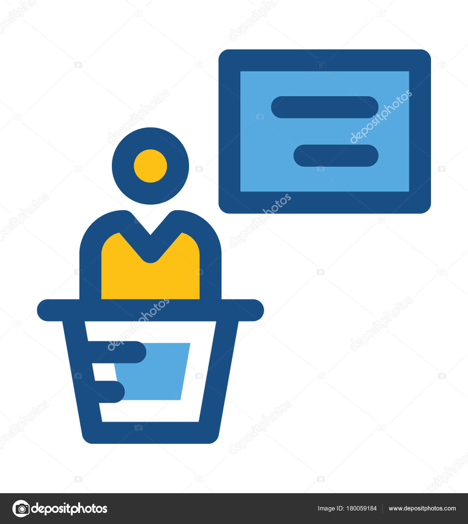 Teacher Colored Outline Icon Stock Vector by ©prosymbols 180059184