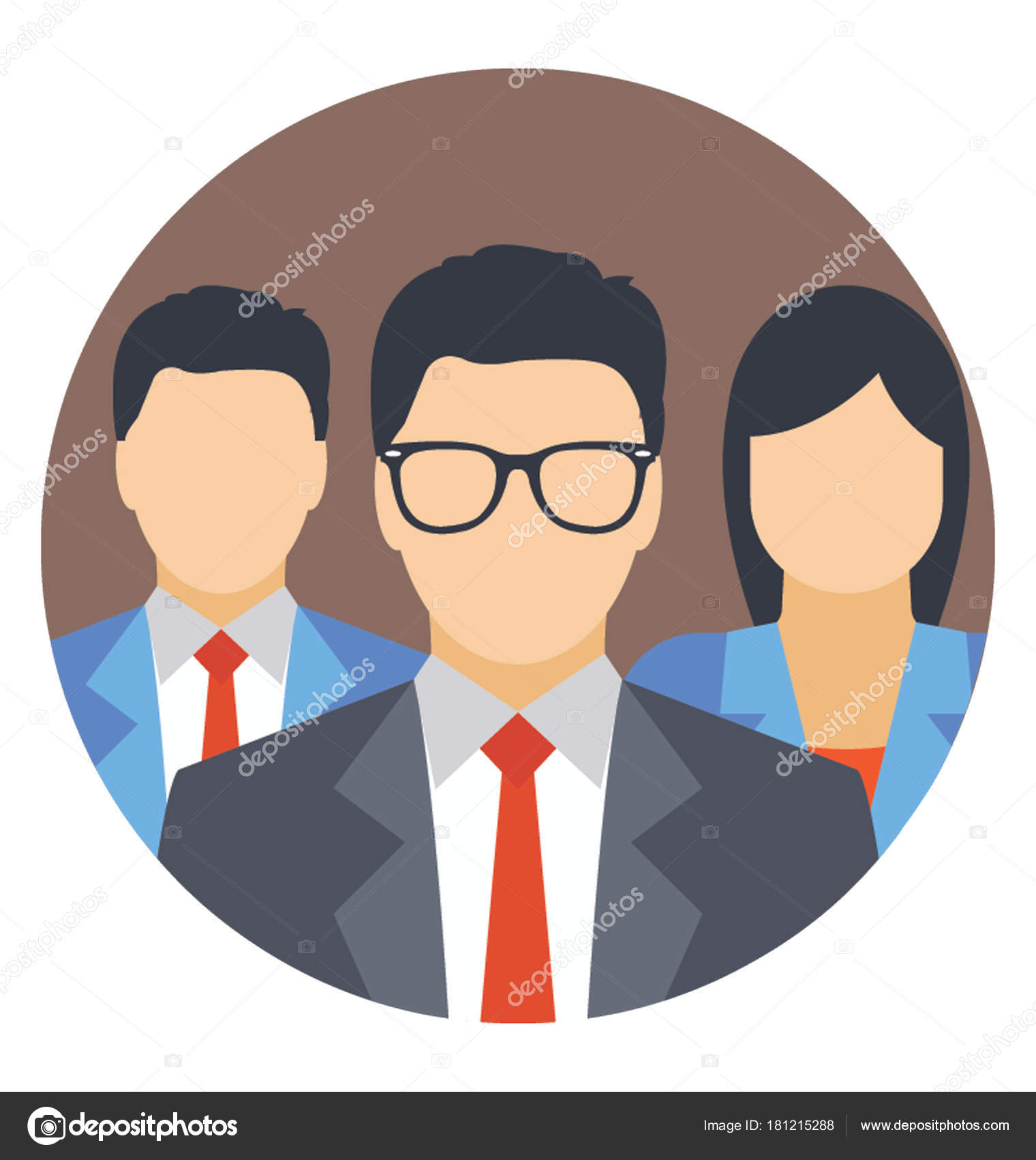 Business Team Flat Icon Business Professionals — Stock Vector ...