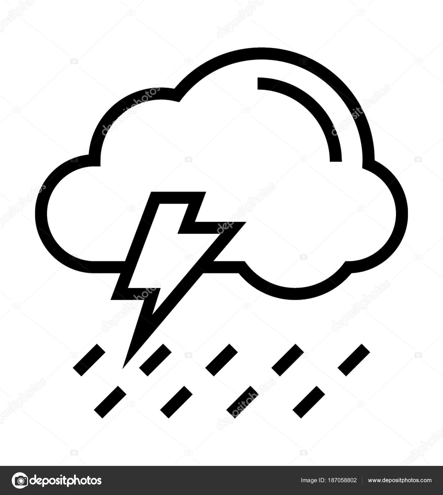 Thunderstorm Vector Icon Stock Vector by ©prosymbols 187058802