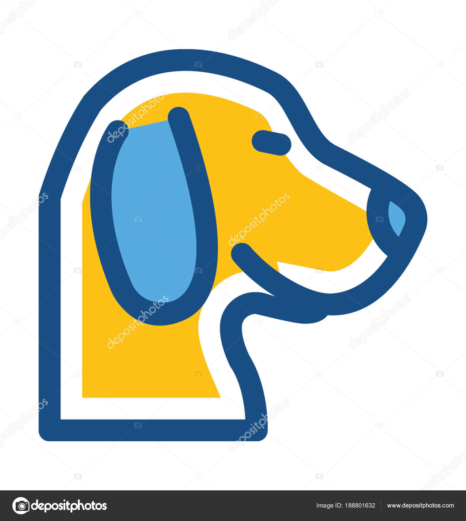 Perro coloreado Vector icono Vector de stock #188801632 de ©prosymbols