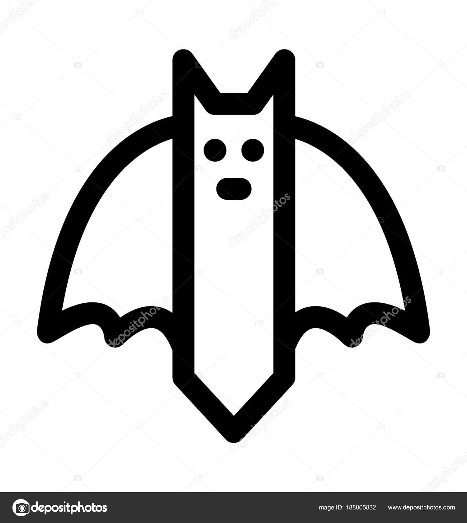 Bat Line Vector Icon Stock Vector by ©prosymbols 188805832