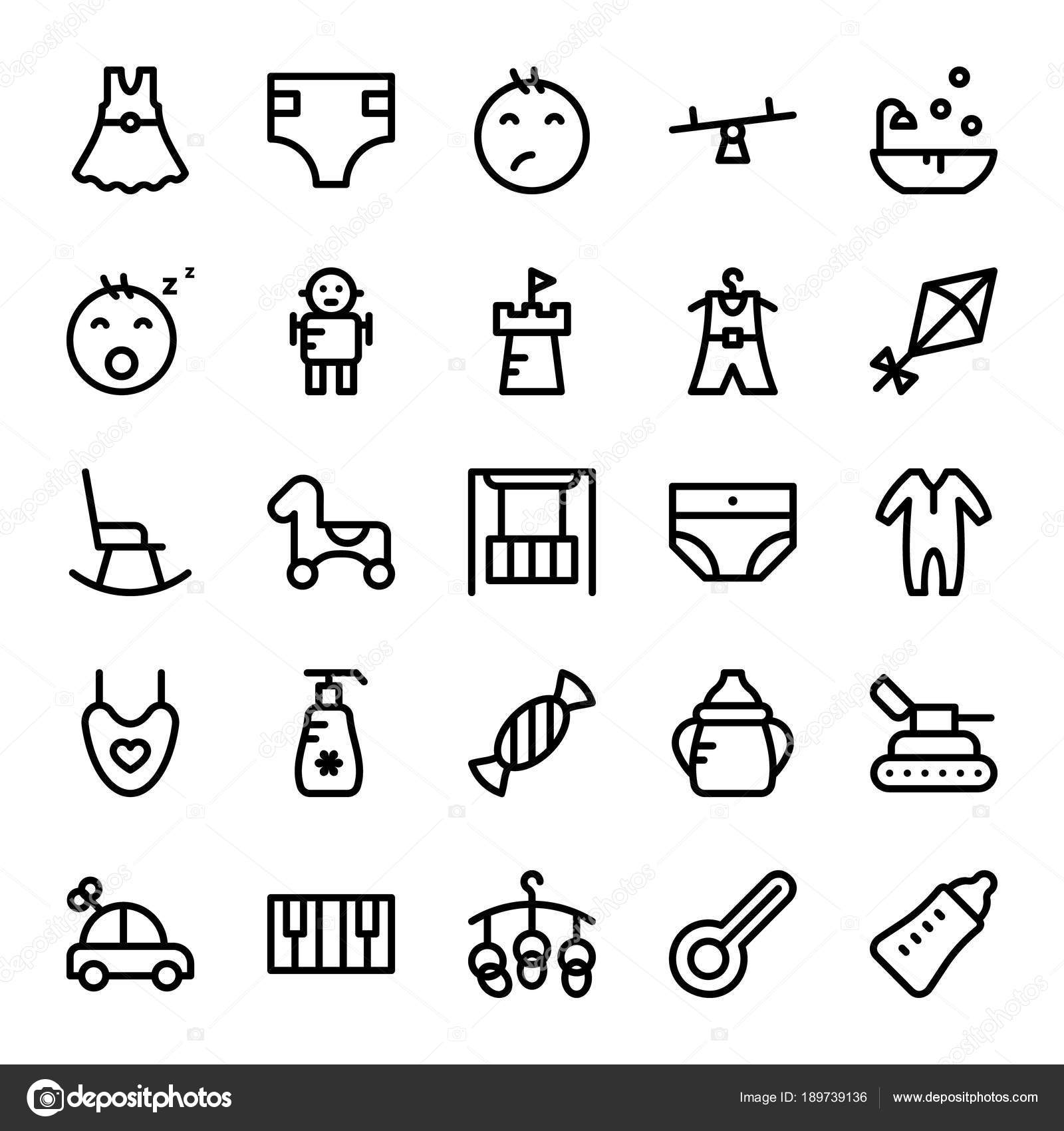 Baby Kids Vector Icons Stock Vector Image by ©prosymbols #189739136