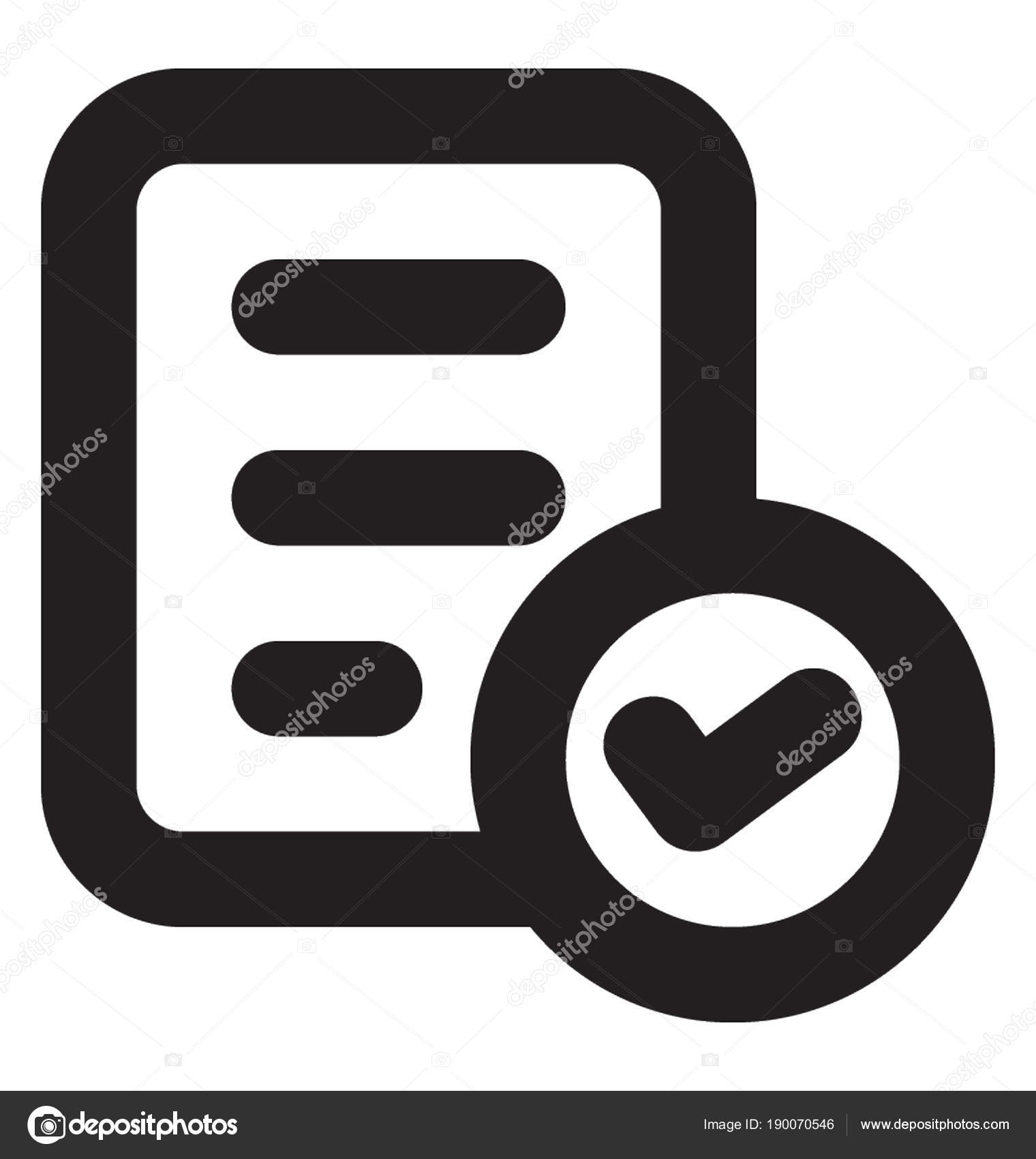 Task Approved Vector Line Icon Stock Vector Image by ©prosymbols #190070546