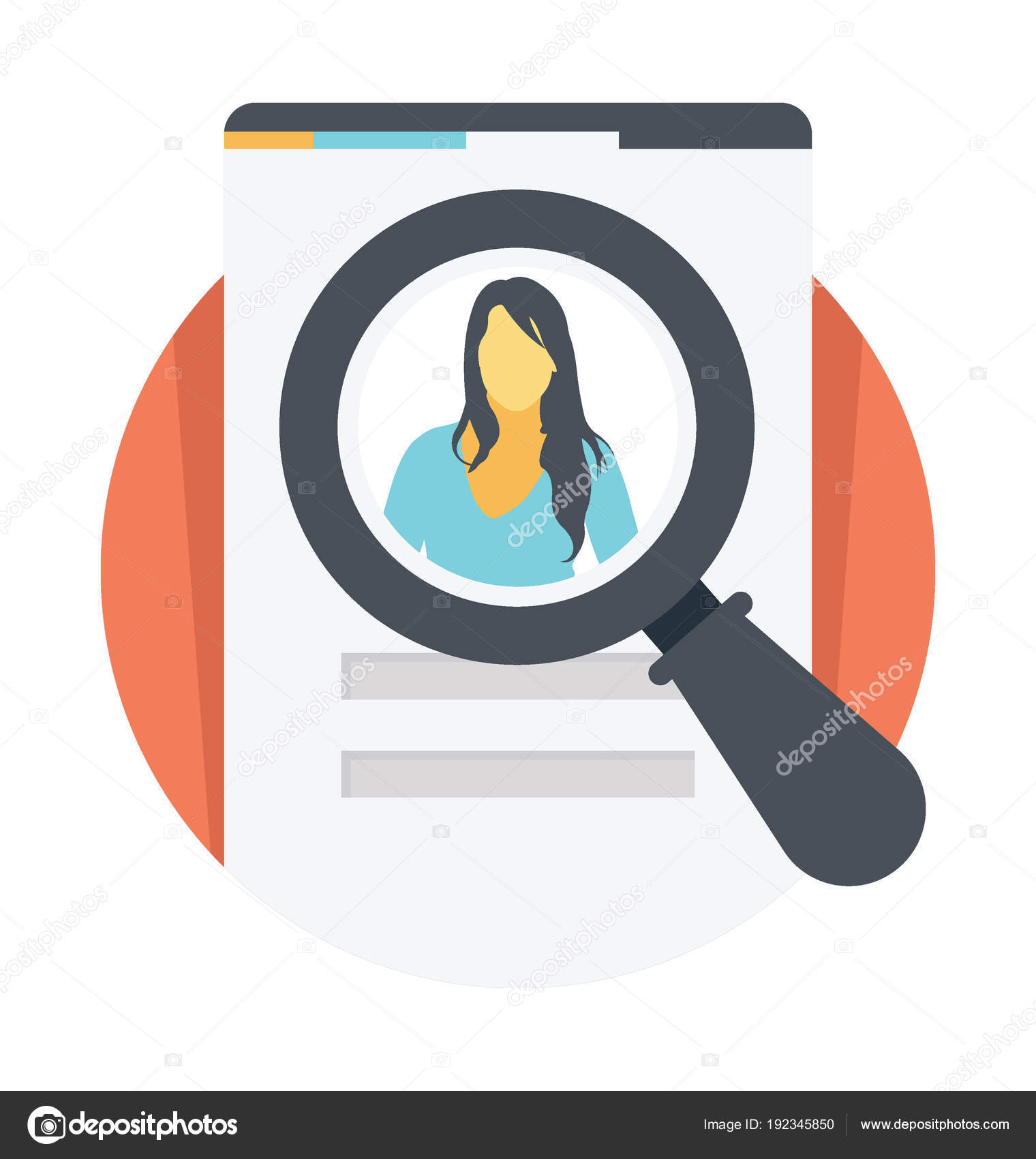 Search Social Profile Concept Flat Vector Illustration Stock Vector by ...