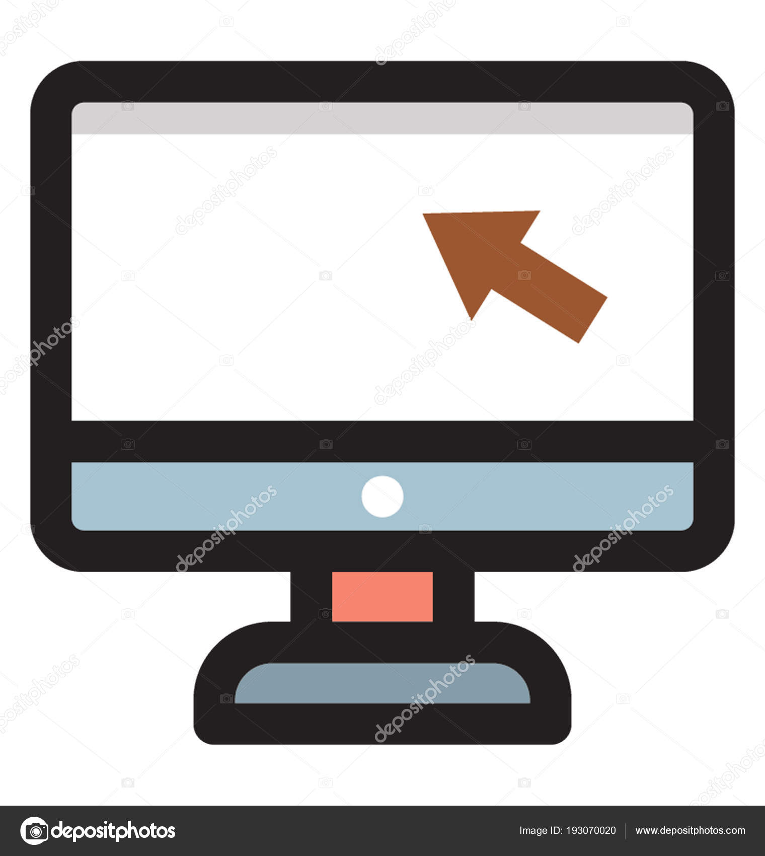 Cursor Del Ratón Pantalla Del Monitor Símbolo Del Funcionamiento ...