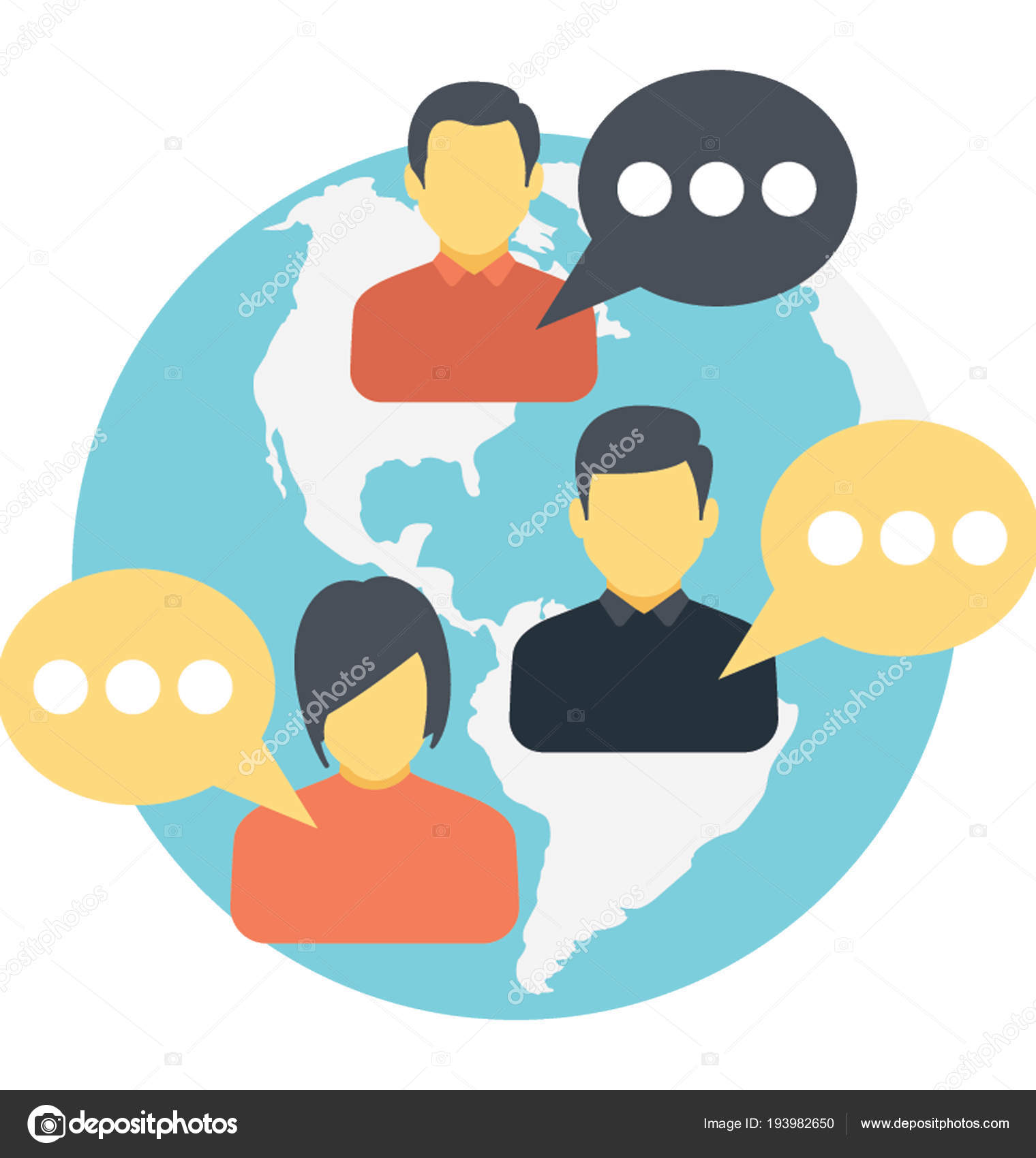 Group People Doing Live Chat Different Part World Stock Vector by ...