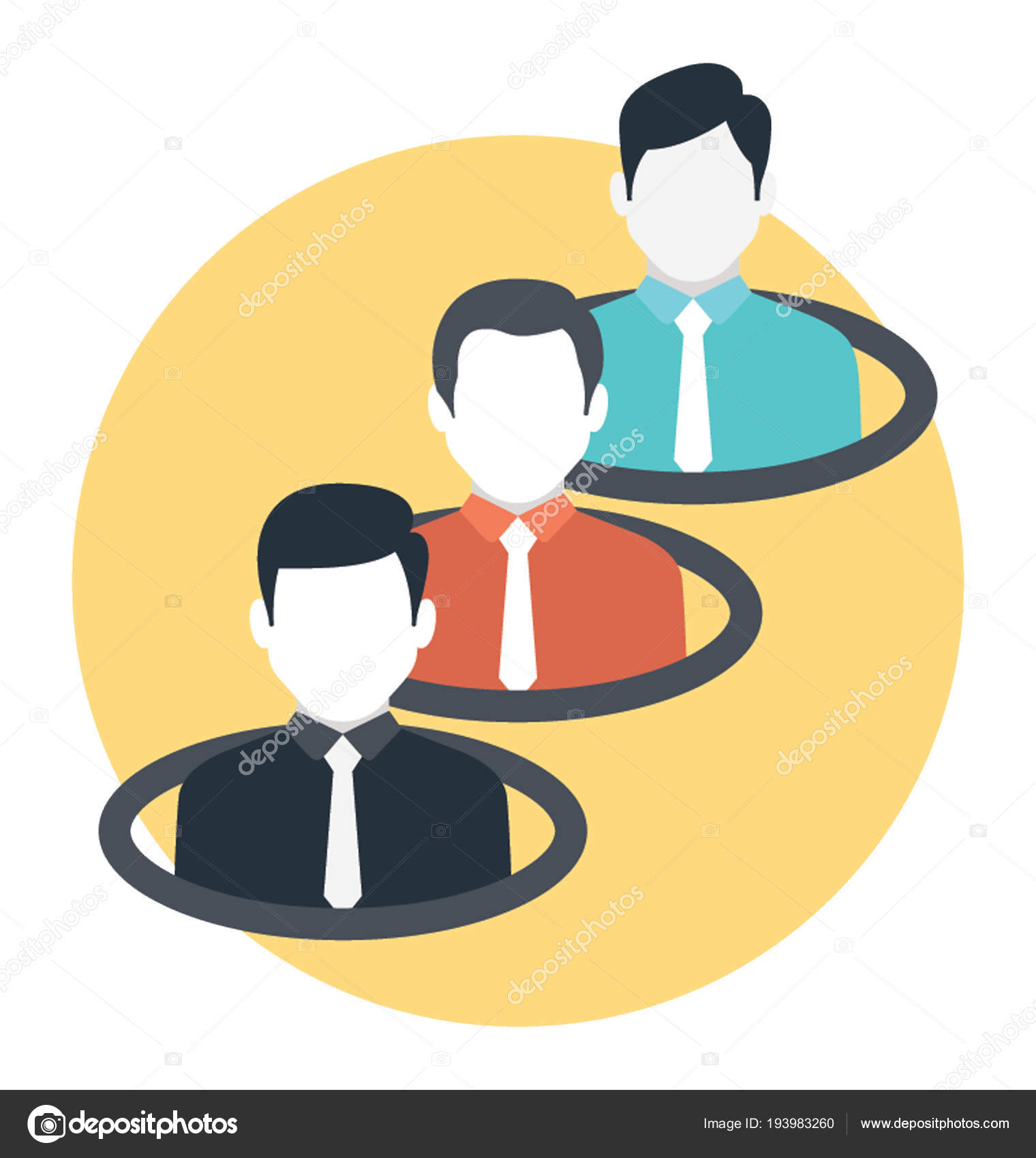 Business Professionals Standing According Hierarchical Position Stock ...