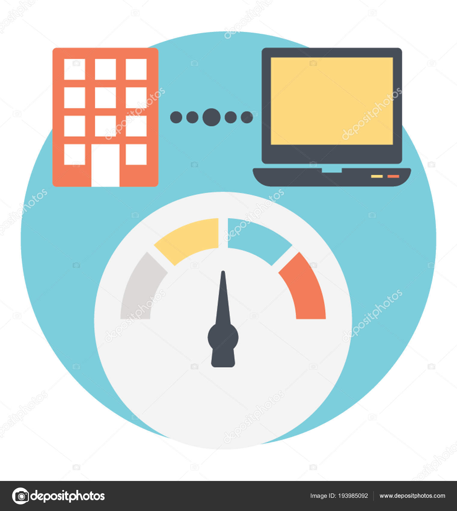 Analyze Bandwidth Speech Network Speed Test Icon — Stock Vector ...