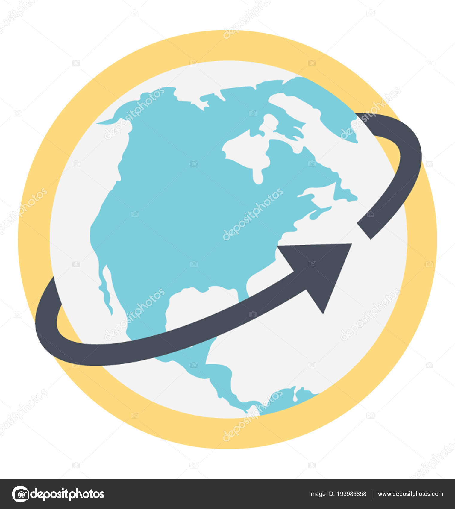 Arrow World Globe Concept Worldwide Delivery Stock Vector Image by ...