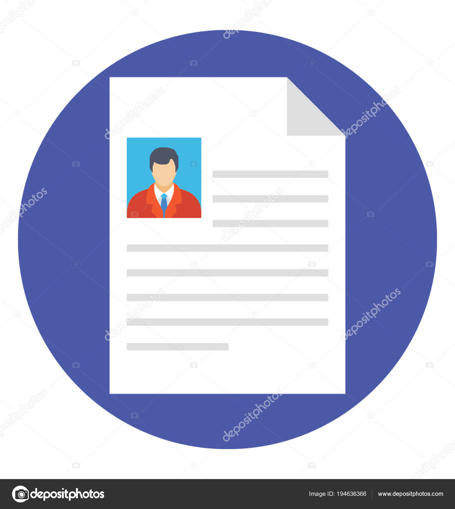 Document Profile Picture Flat Vector Icon Stock Vector Image by ...