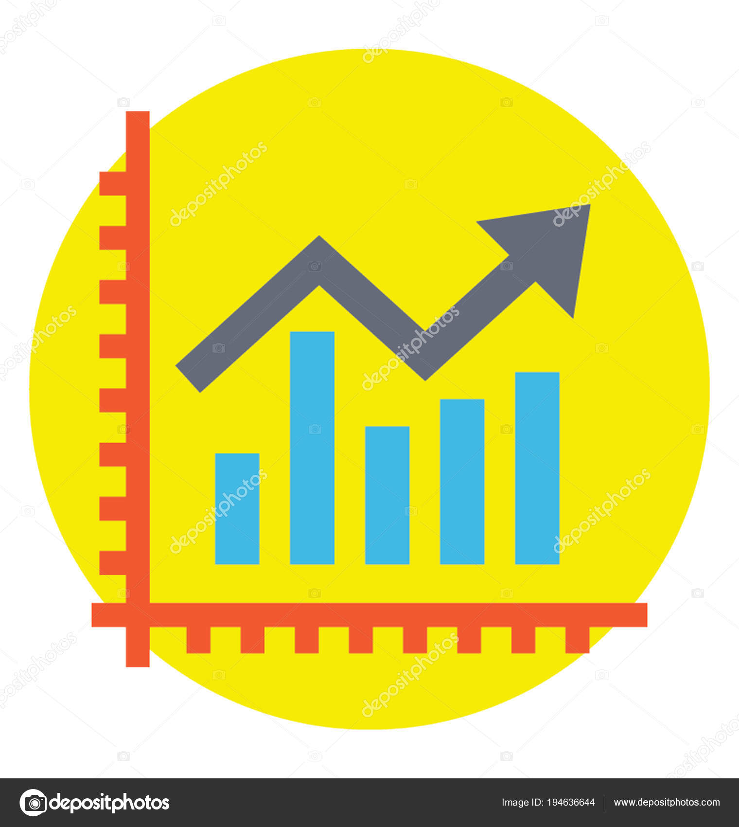 Barchart Line Graph Growth Analysis Stock Vector by ©prosymbols 194636644