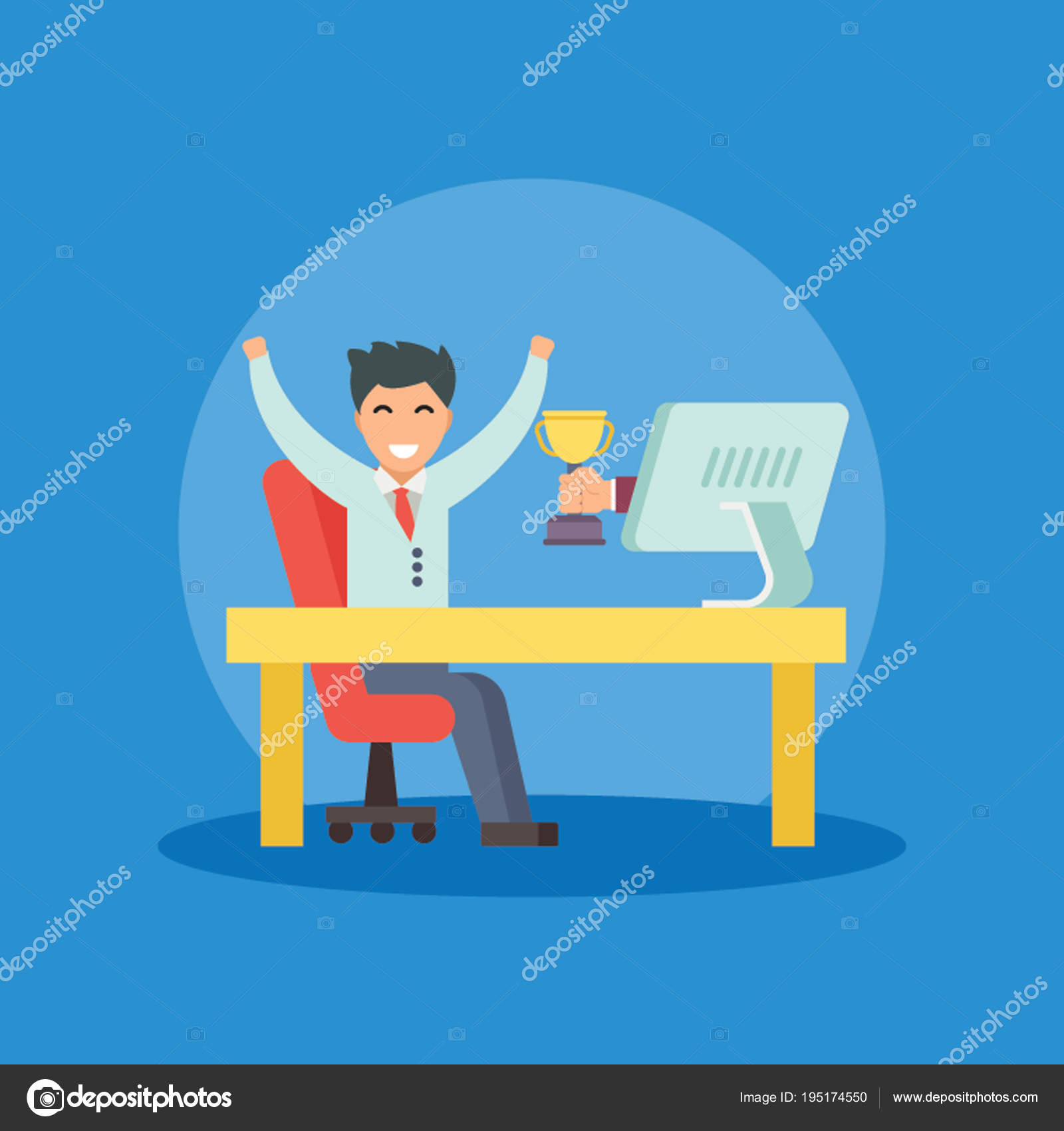 Online Winner Recognition Award Illustration Stock Vector Image by ...