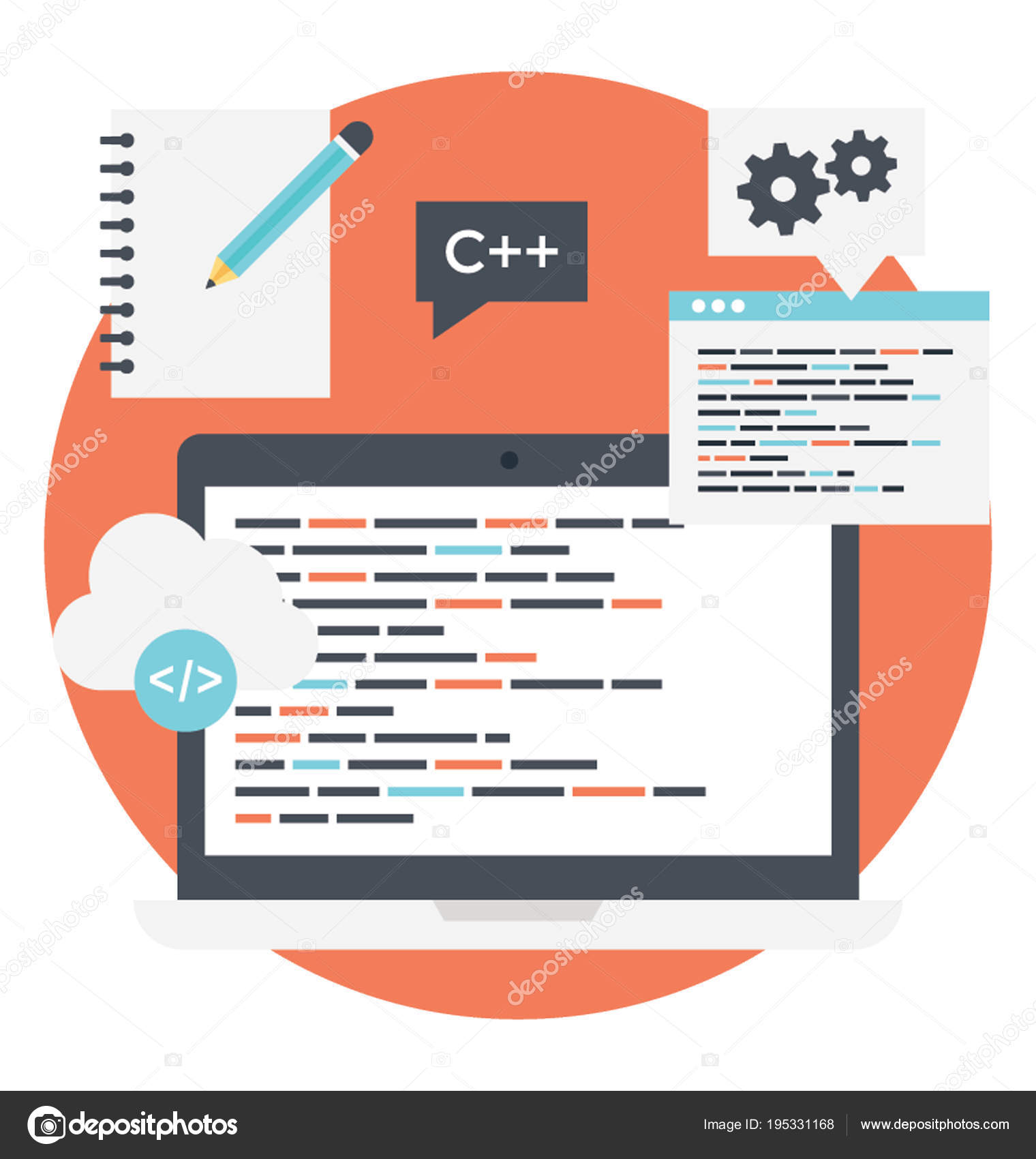 Codage Source Représentant Concept Programmation Illustration ...