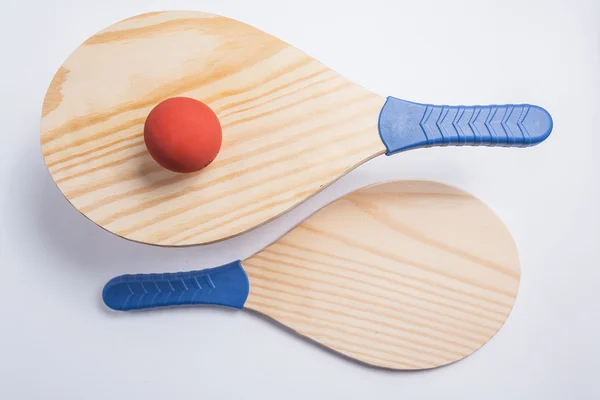 Beach tennis, beach paddle ball, matkot. Beach rackets and ball, Stock ...