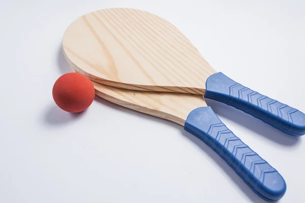 Beach tennis, beach paddle ball, matkot. Beach rackets and ball, Stock ...