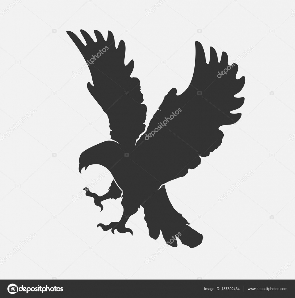 Silhouette of aggressive flying eagle with claws Stock Vector Image by ...