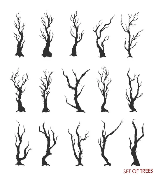 Set of dead trees Vector Art Stock Images | Depositphotos