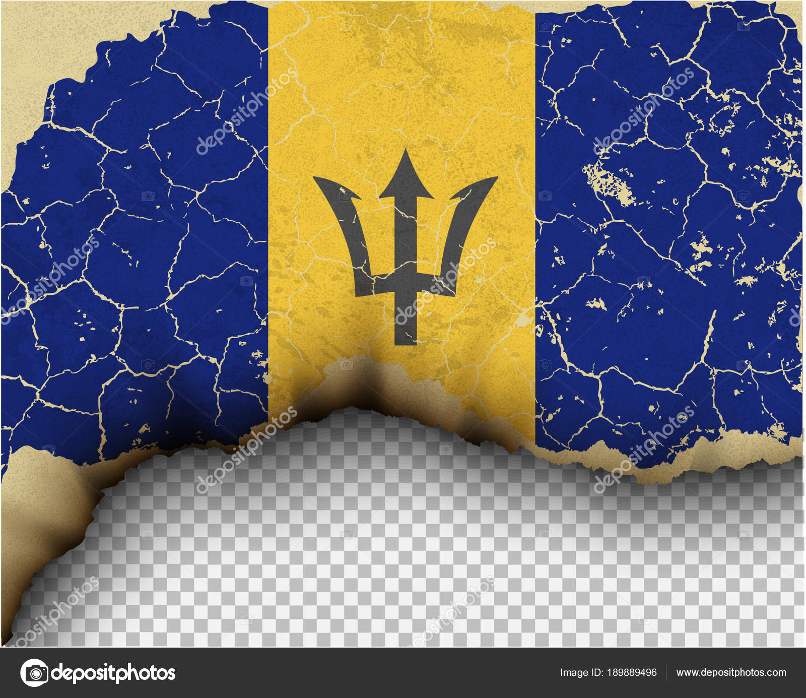 Cracked Barbados Flag Transparent Background Stock Vector by ...