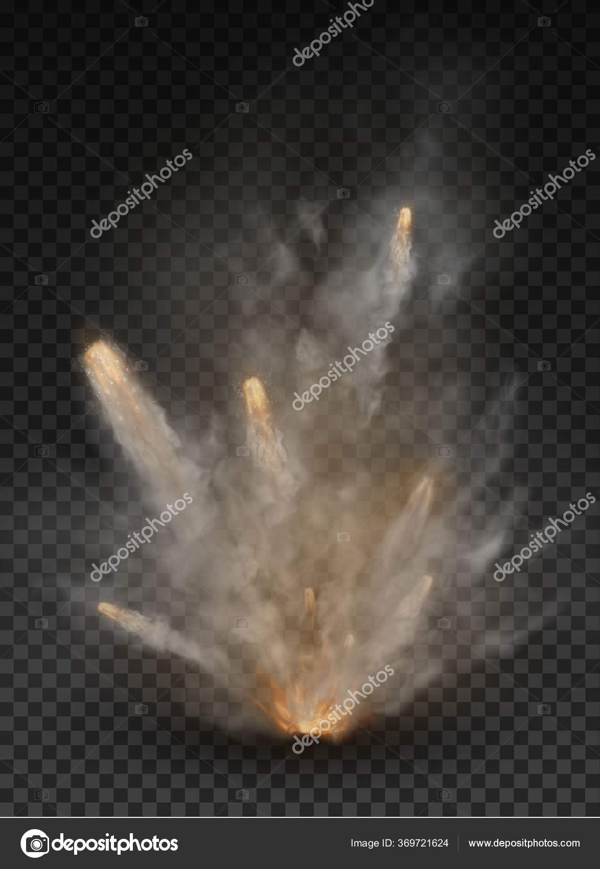Fog Set Different Types Sizes Explosions Isolated Transparent ...