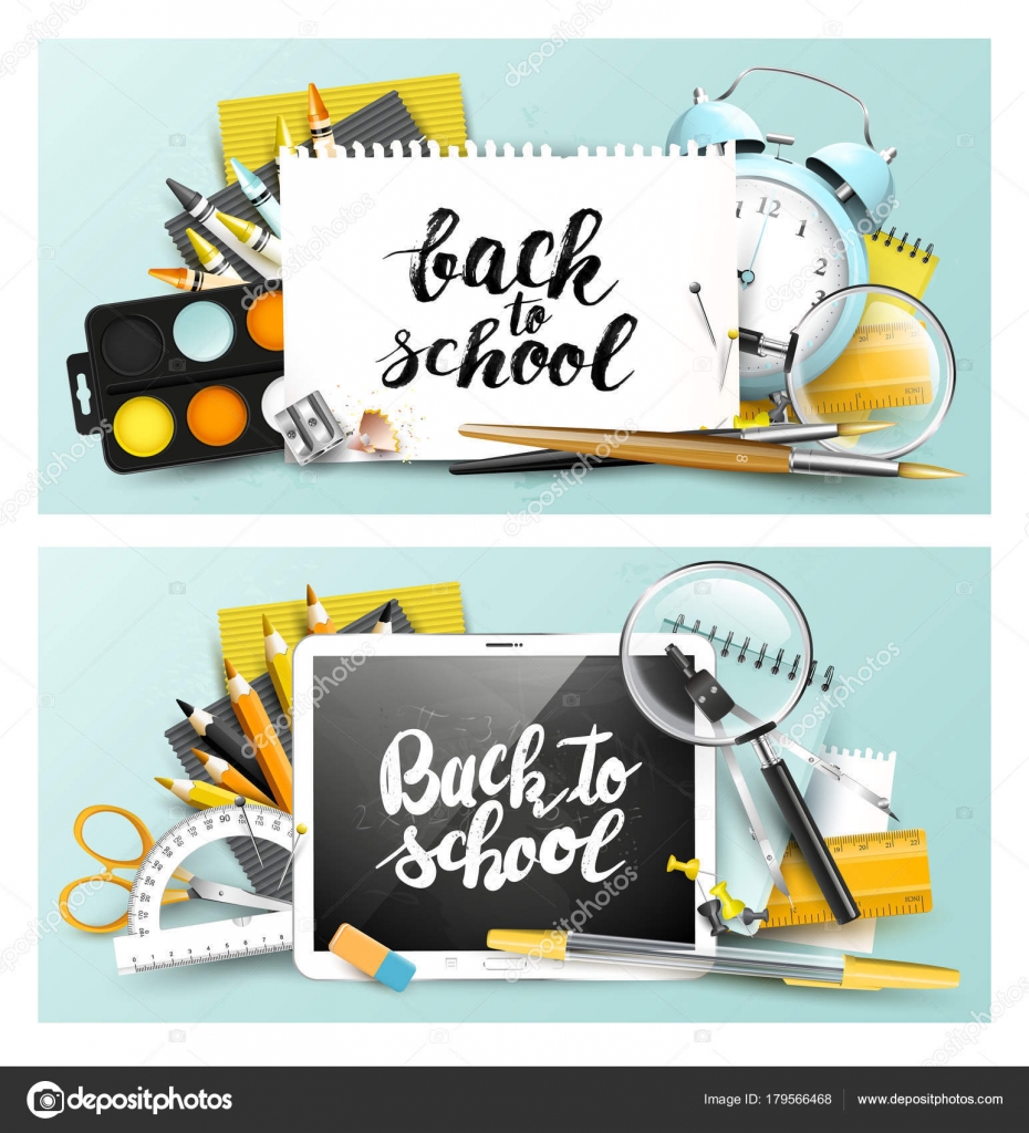 Back to school design headers — Stock Vector © kaktus2536 #179566468