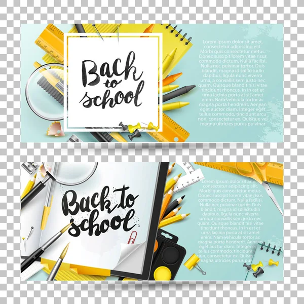 Trendy Design Headers Back School Brush Lettering School Accessories ...
